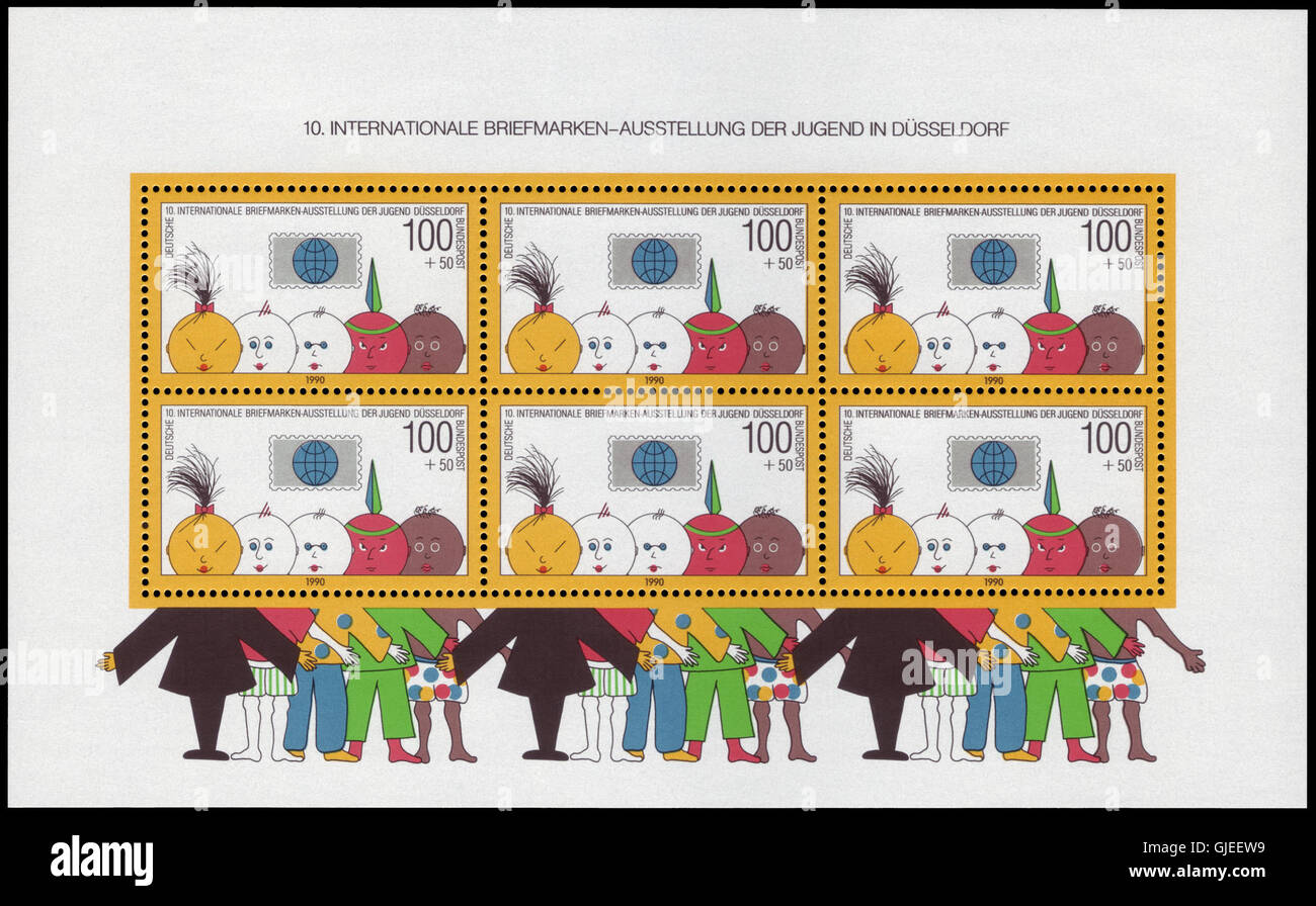 The DBP 1990 Block 21 stamp commemorates the Youth Stamp Exhibition ...