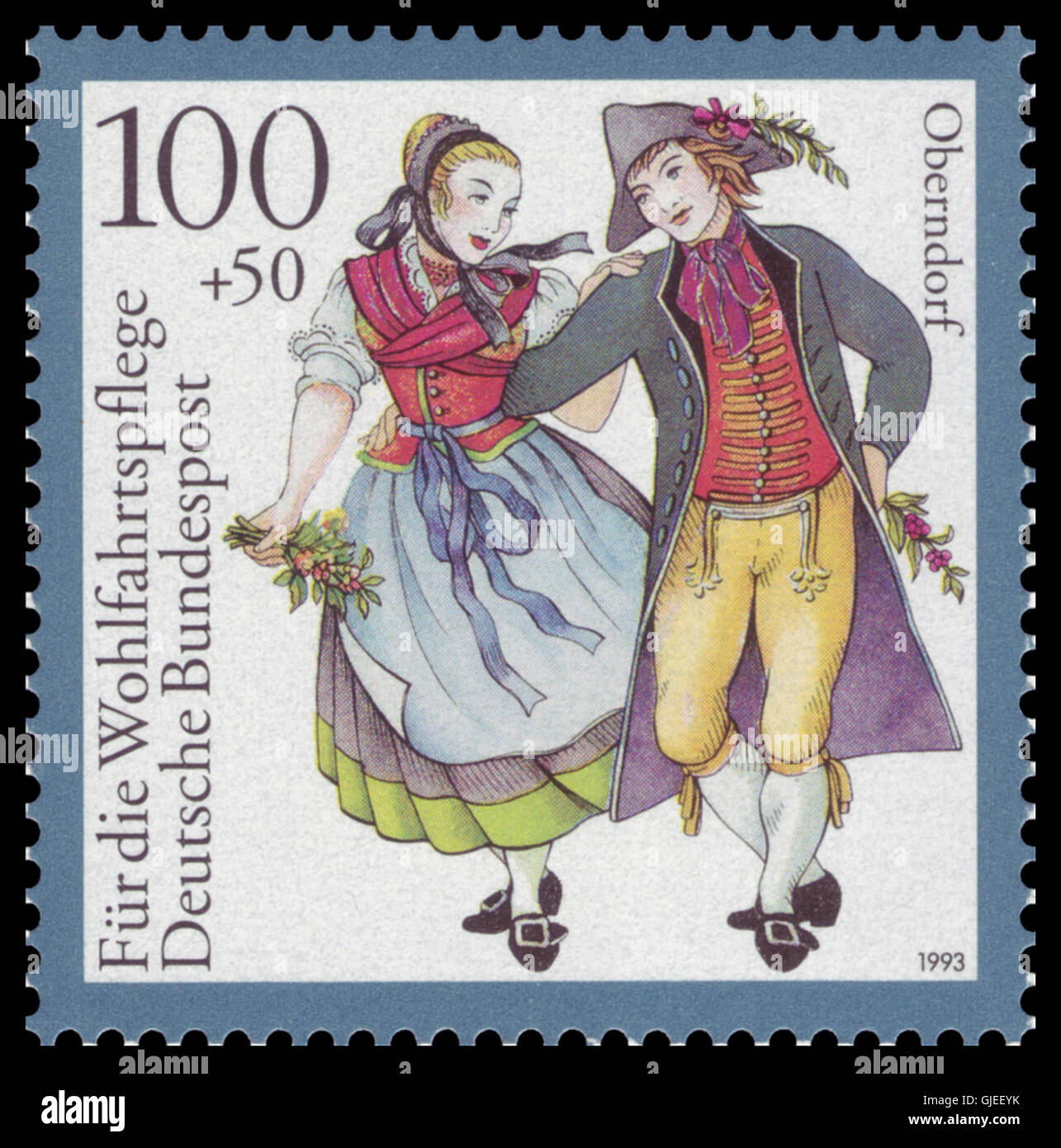 The DBP 1993 1699 Wohlfahrt Oberndorf stamp was issued by Deutsche ...