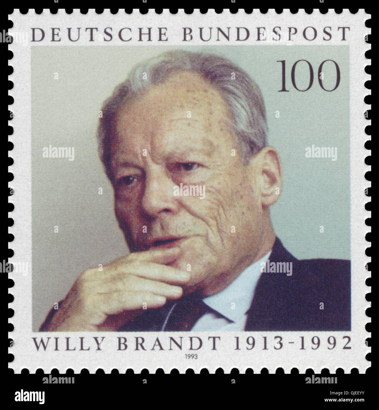The DBP 1993 stamp, catalog number 1706, honors Willy Brandt, the ...