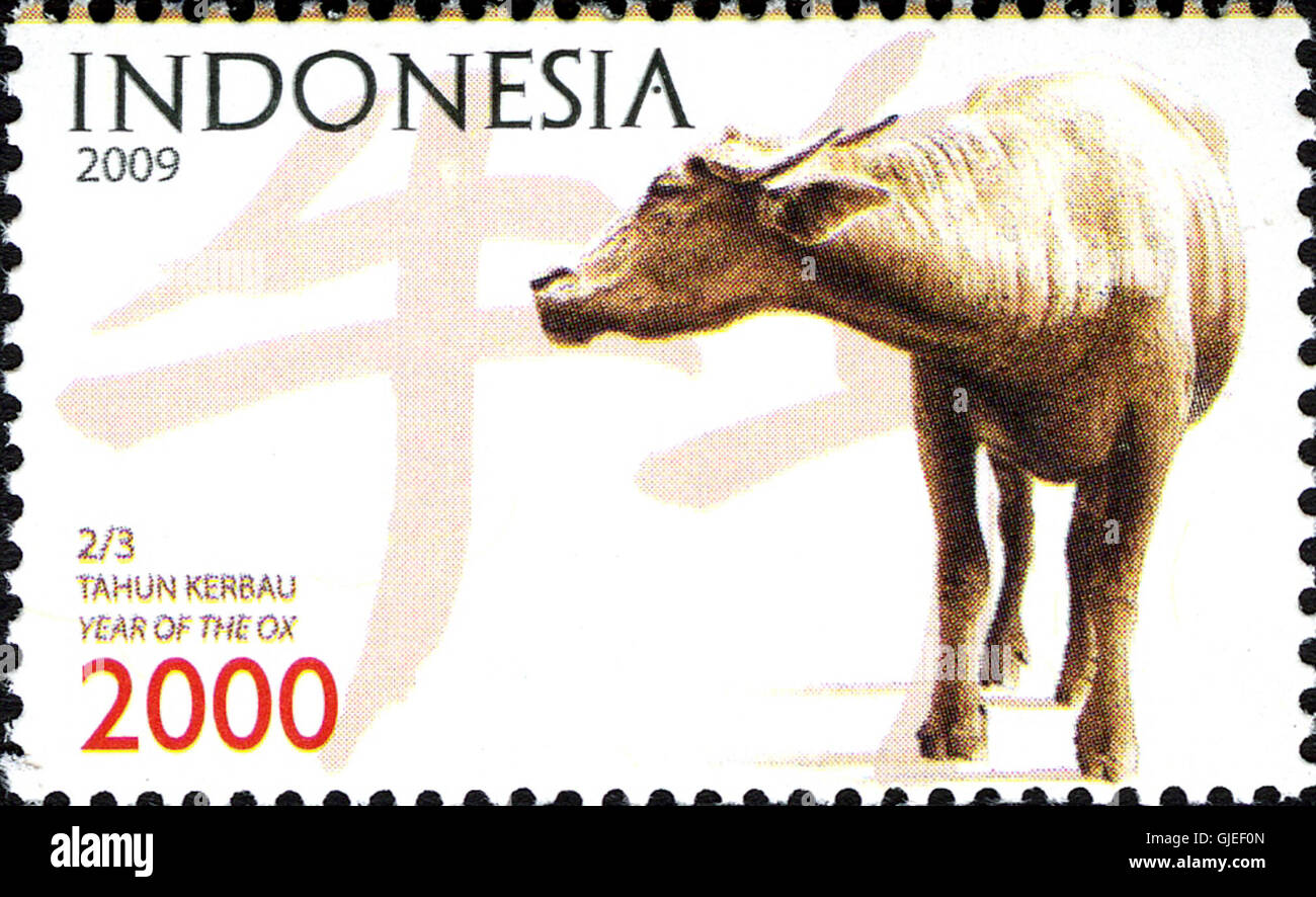 The 003-09 stamp from Indonesia features a distinctive design typical ...