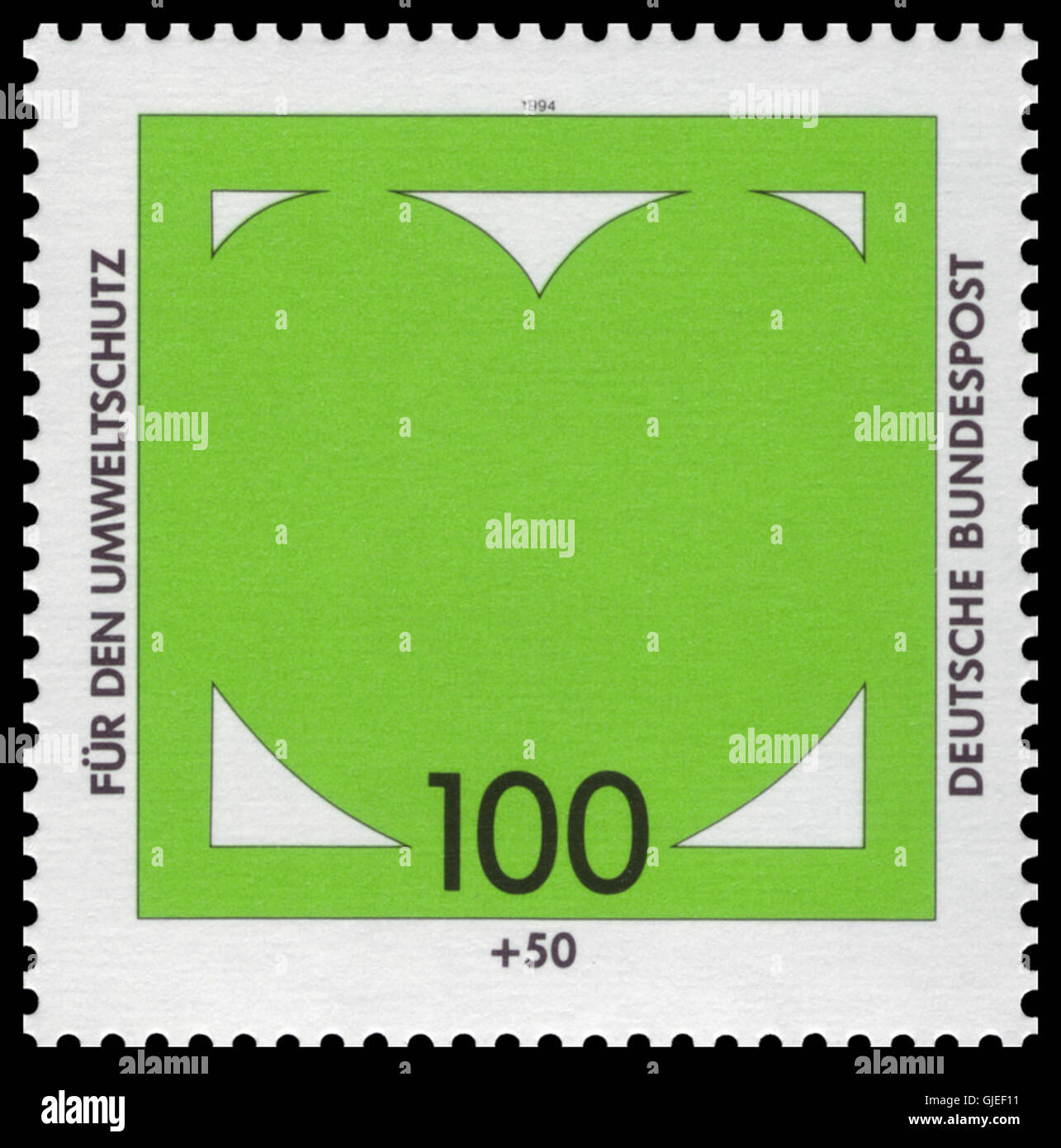 The 1994 DBP Umweltschutz stamp highlights environmental protection ...