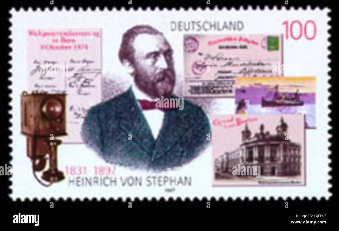 Issued in 1997, the DPAG Heinrich von Stephan stamp commemorates the ...