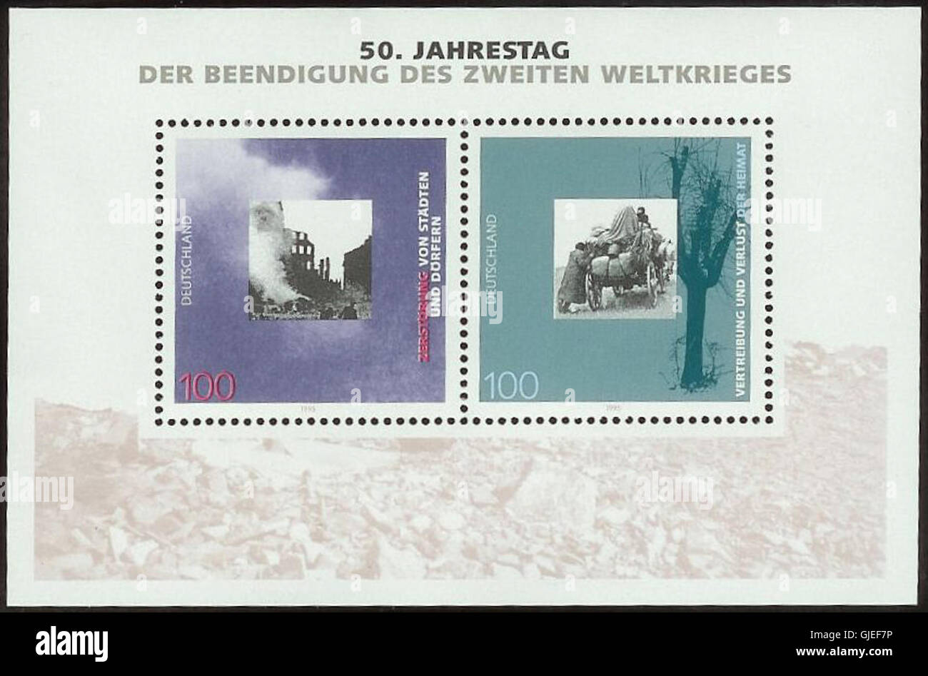 Stamp Germany 1995 Briefmarkenblock Kriegsende Stock Photo - Alamy