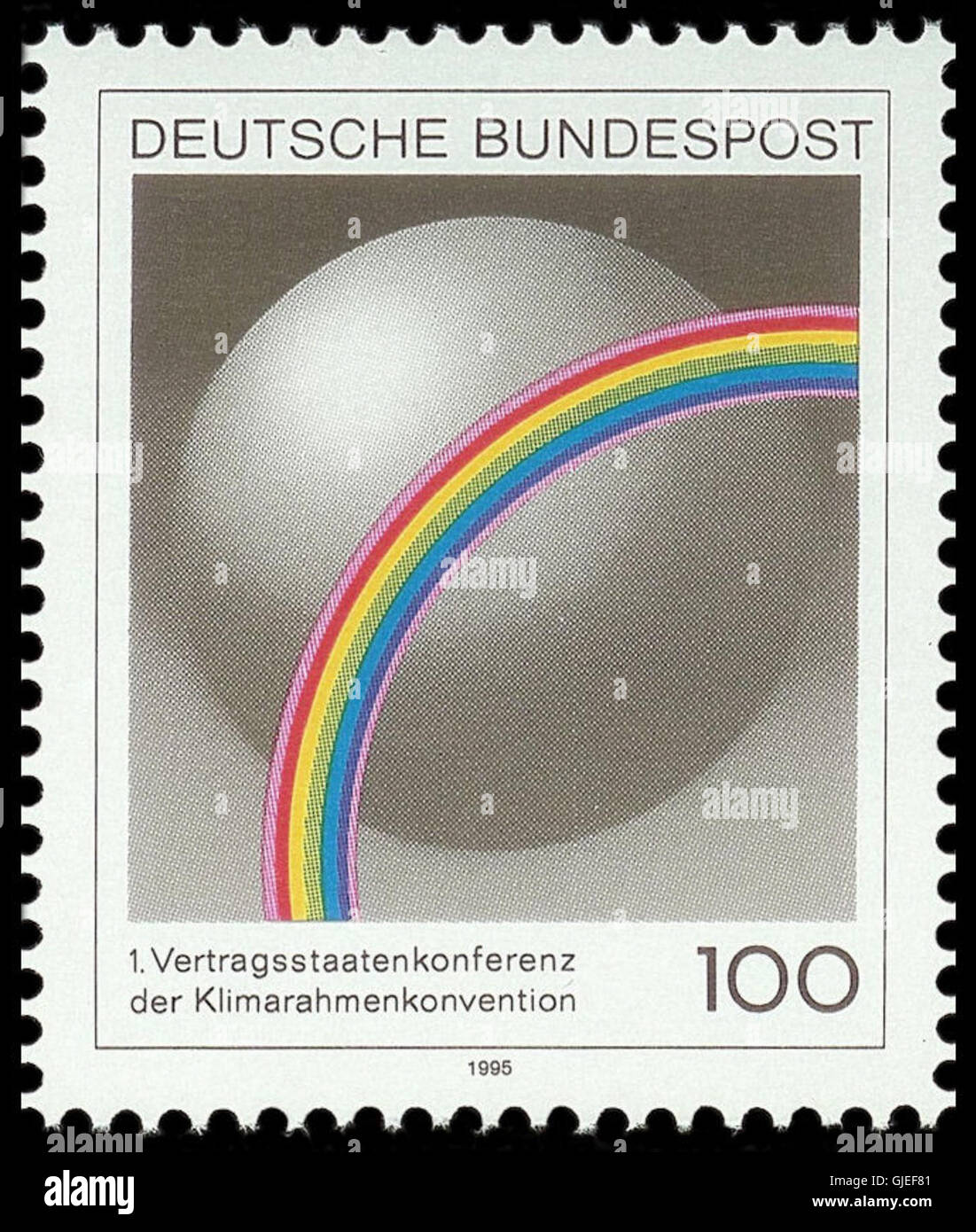 The 1995 Germany Briefmarke Klimakonvention stamp highlights the ...