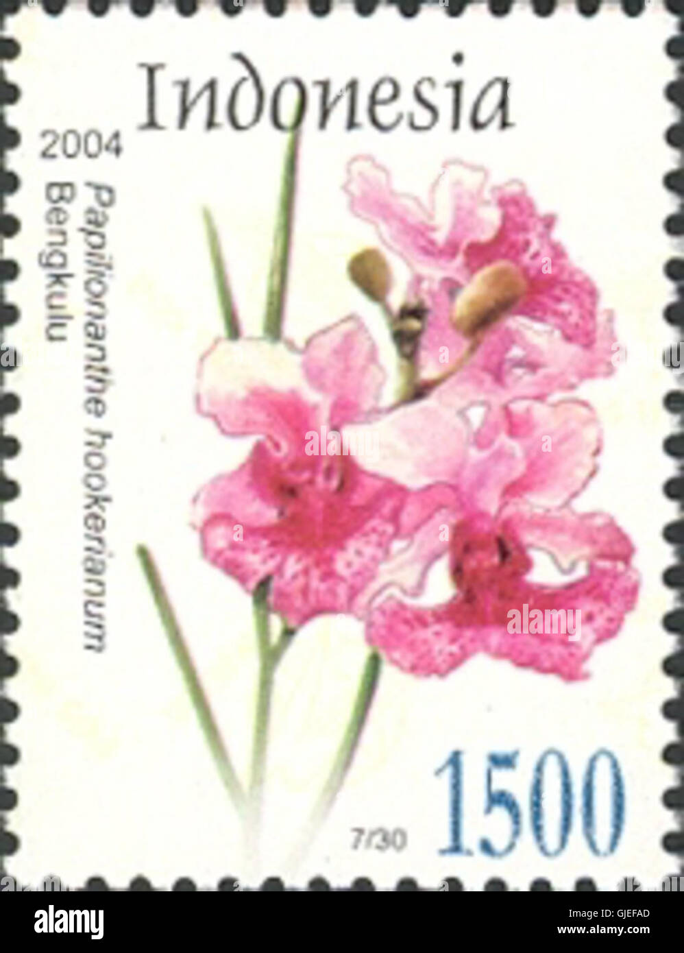 Indonesian stamps '007-04', featuring a postal mark design, issued by ...