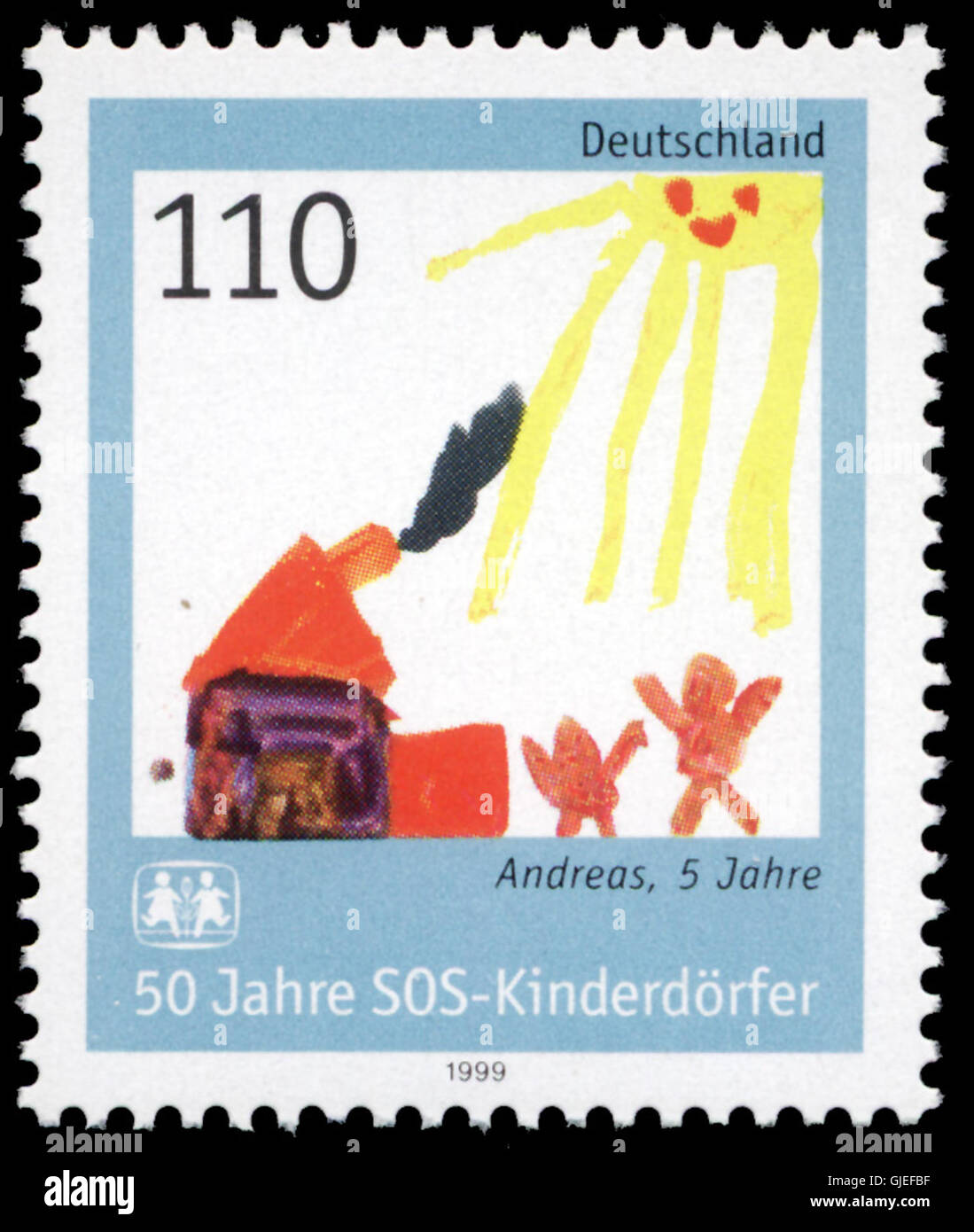 The 1999 Germany MiNr2062 stamp honors the SOS Children's Village ...