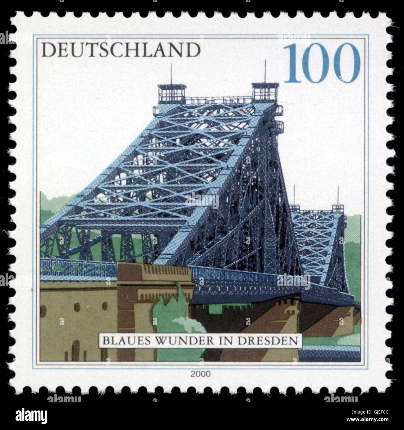 The Germany 2000 MiNr2109 stamp commemorates the Blaues Wunder (Blue ...