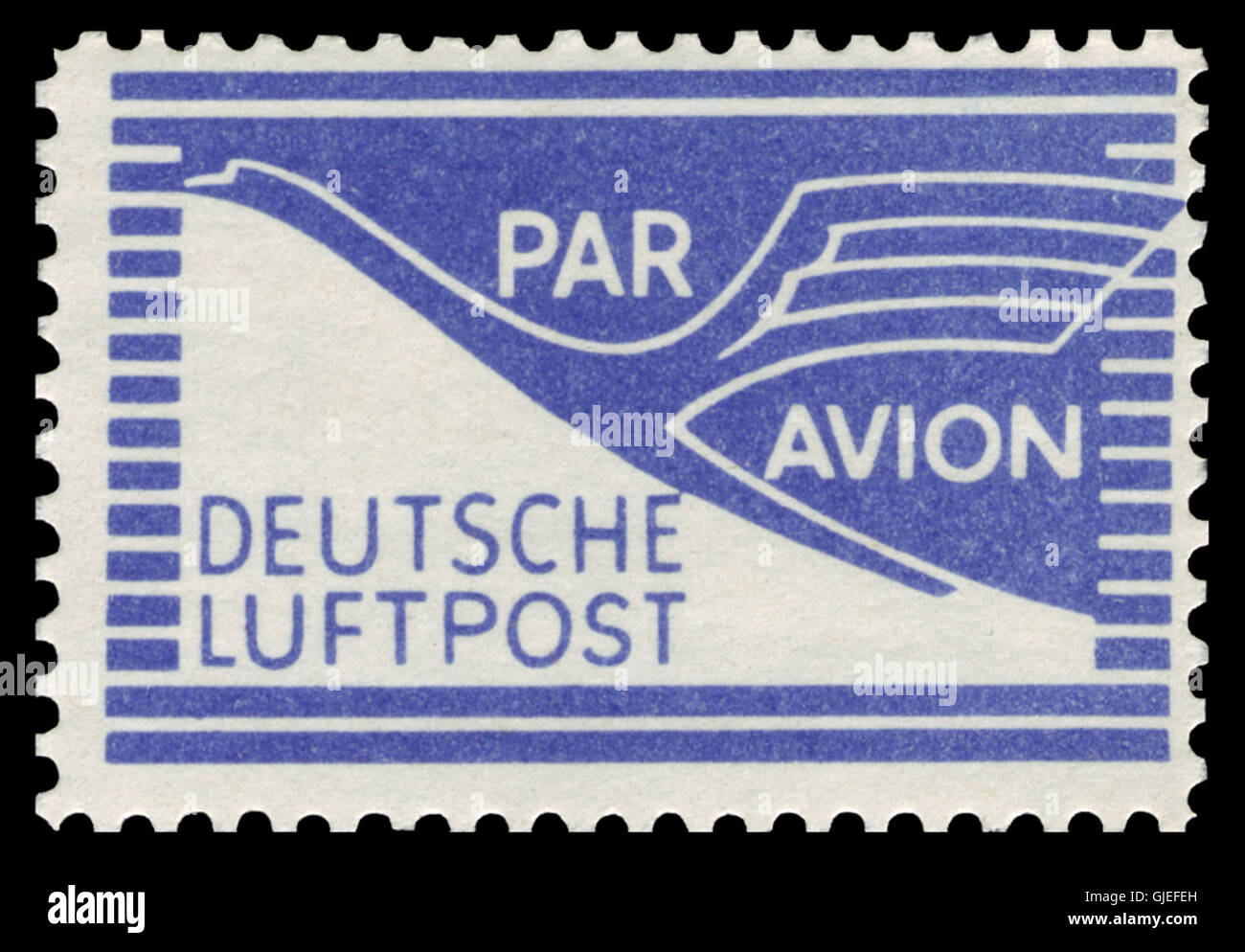 The 1948 Bizone 1 Flugpost-Zulassungsmarke stamp is a key piece in the ...