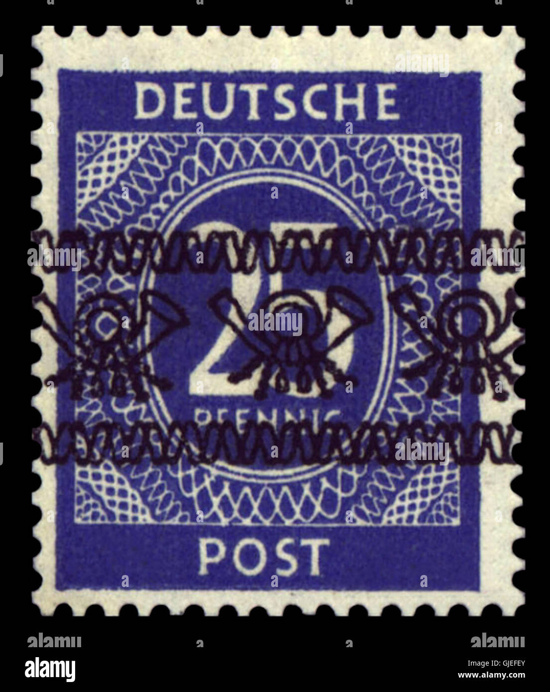 Bizone 1948 61I Bandaufdruck Overprint Stock Photo - Alamy