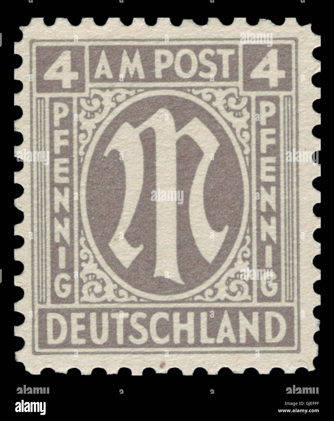 The 1945 Bi Zone 2 US M-Serie stamp was issued during the post-World ...