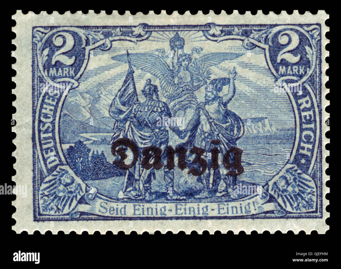 The 1920 Danzig 11 Genius stamp commemorates the unification of ...