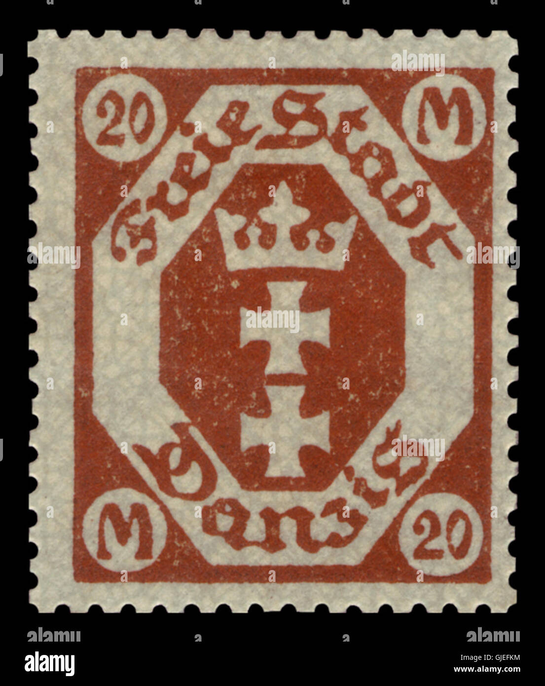 The 1922 Danzig Wappen stamp, catalog number 111, was issued as part of ...