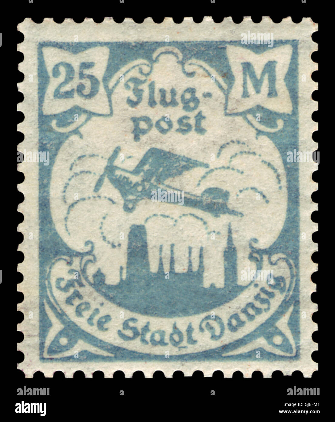 The 1923 Danzig Flugpost 133 stamp was issued as part of the first ...