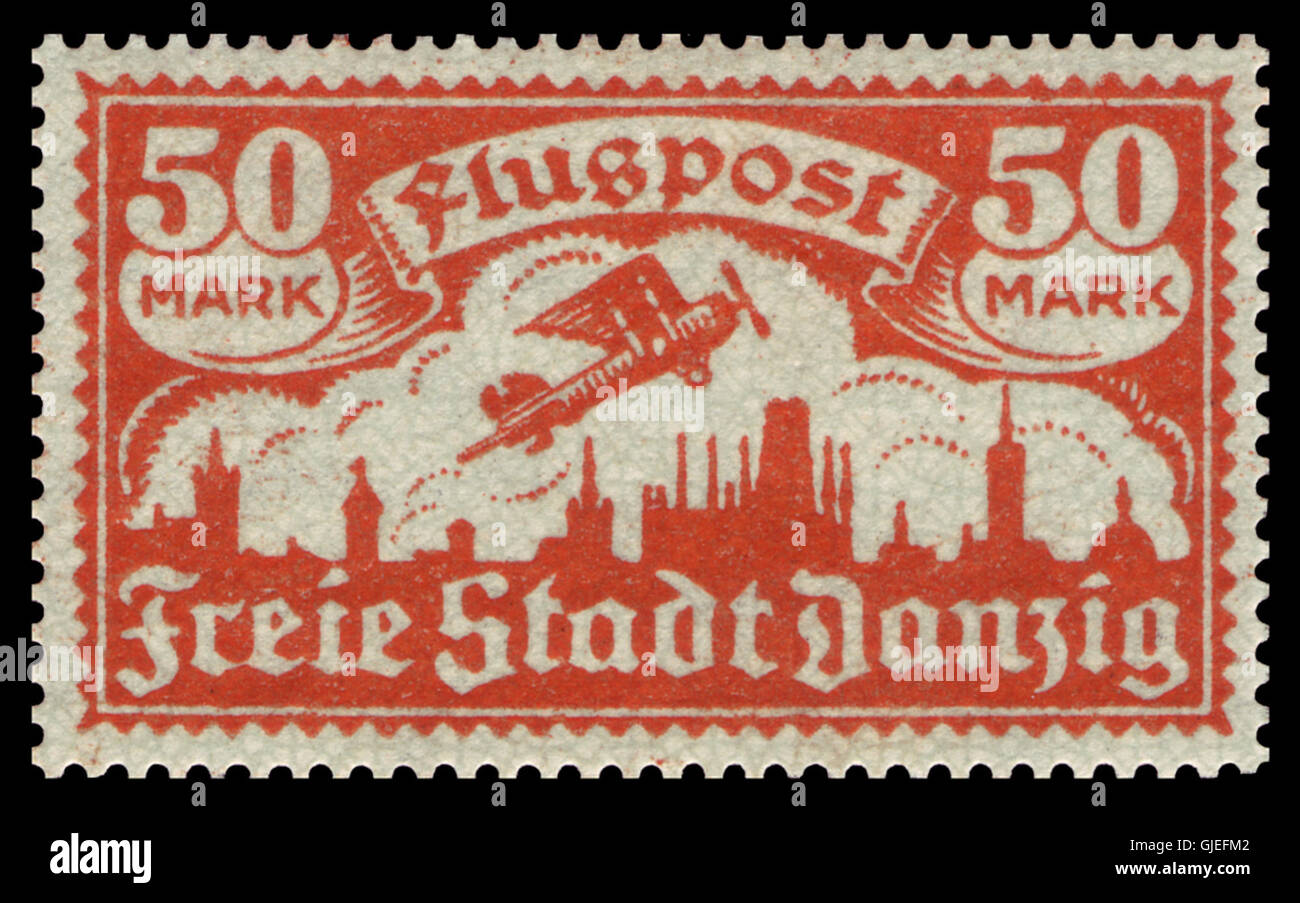 The Danzig 1923 134 Flugpost stamp is a commemorative issue celebrating ...