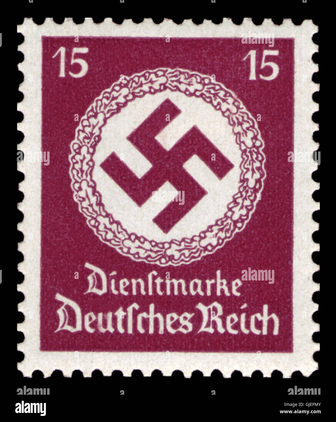 The 1934 DR-D 139 Dienstmarke stamp from Nazi Germany features a simple ...