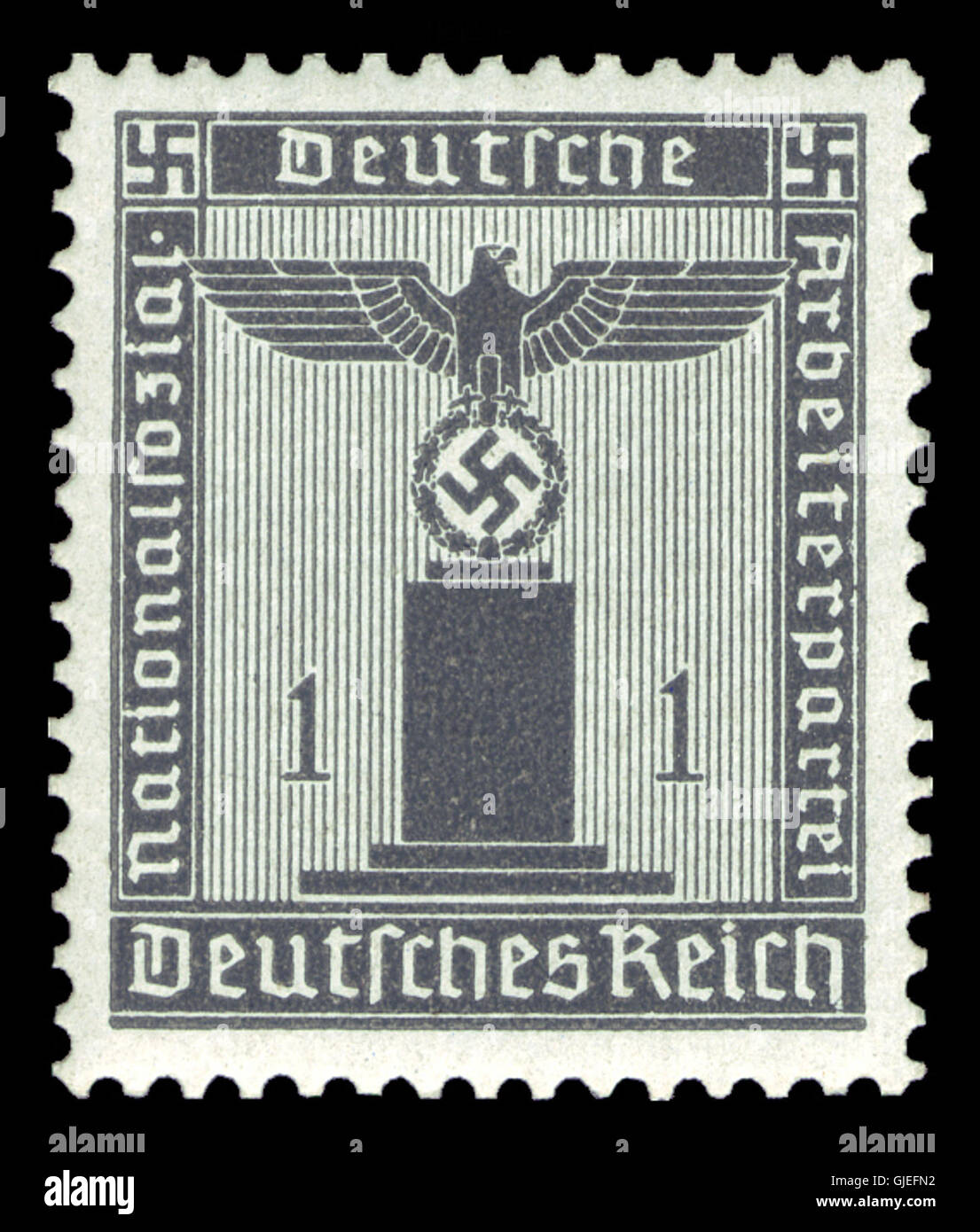 The DR-D 1942 155 Dienstmarke stamp was issued by Nazi Germany during ...