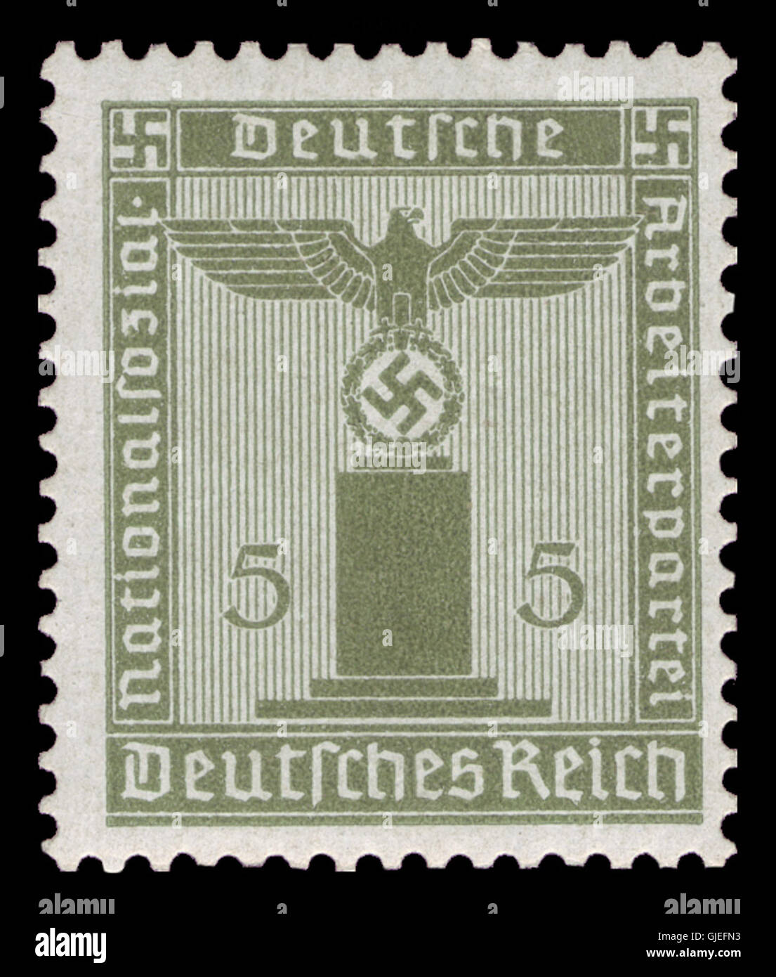 The DR-D 1942 158 Dienstmarke stamp was issued by the German Reich ...