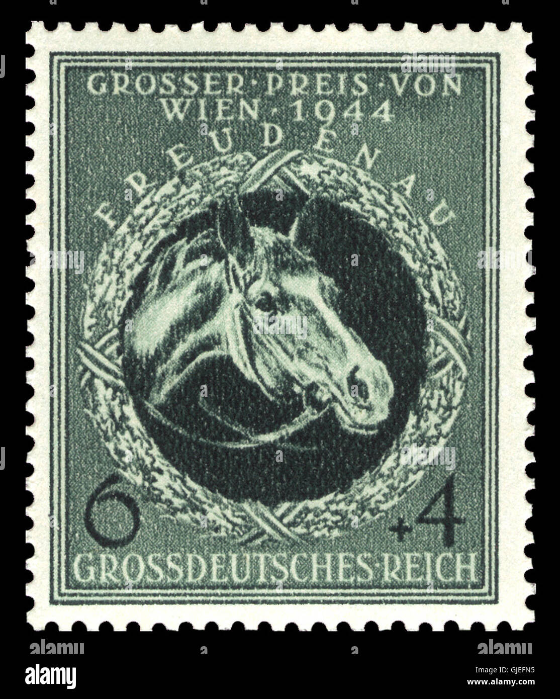 The 1944 DR 900 stamp commemorates the Großer Preis von Wien (Grand ...