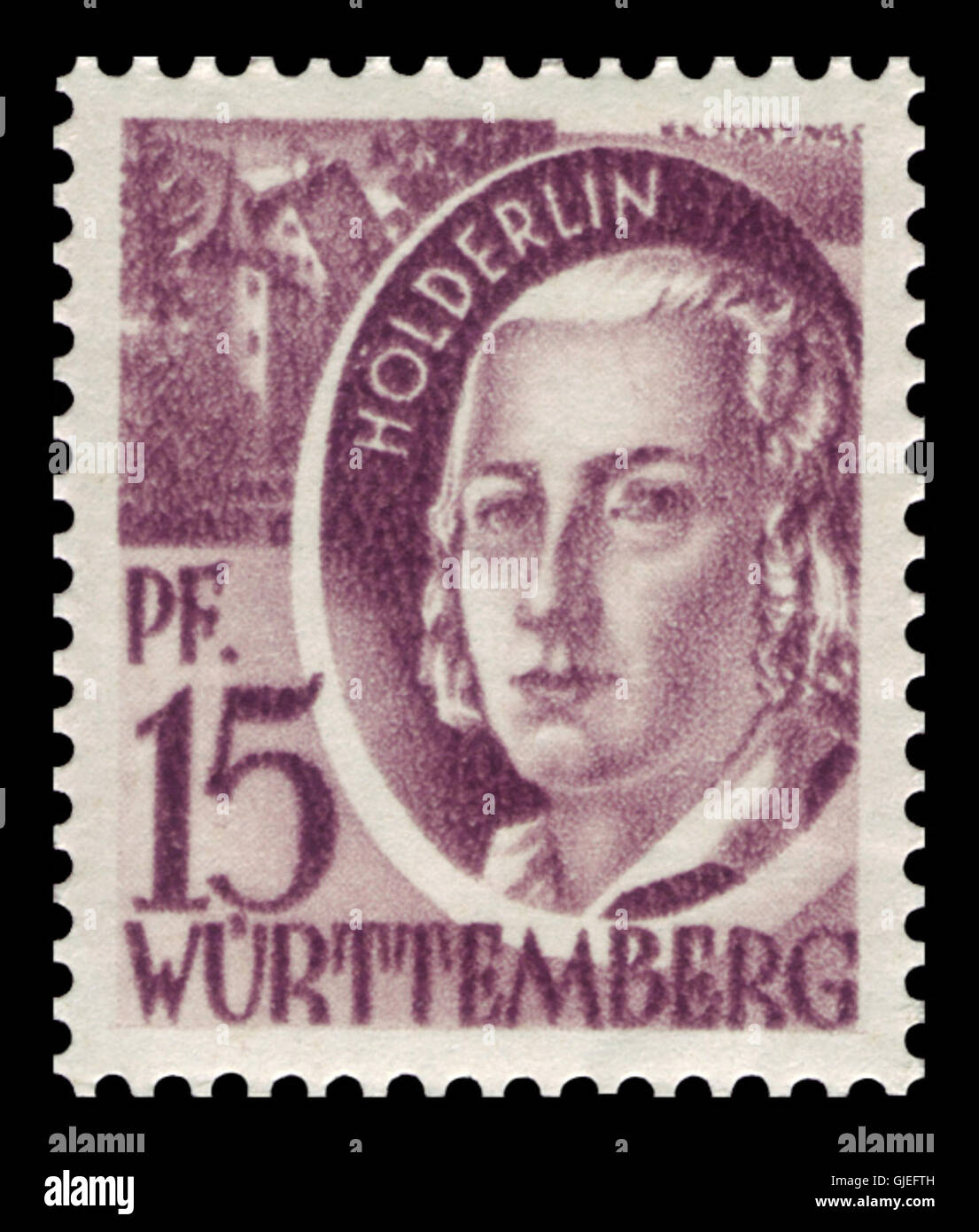 The 1947 Friedrich Hölderlin stamp from the French Occupation Zone (Fr ...