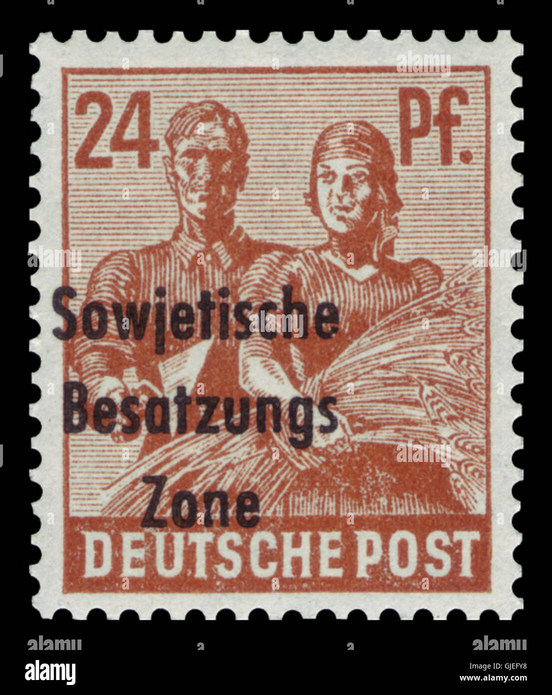 The 1948 SBZ 190 Maurer Bäuerin stamp commemorates rural life in the ...