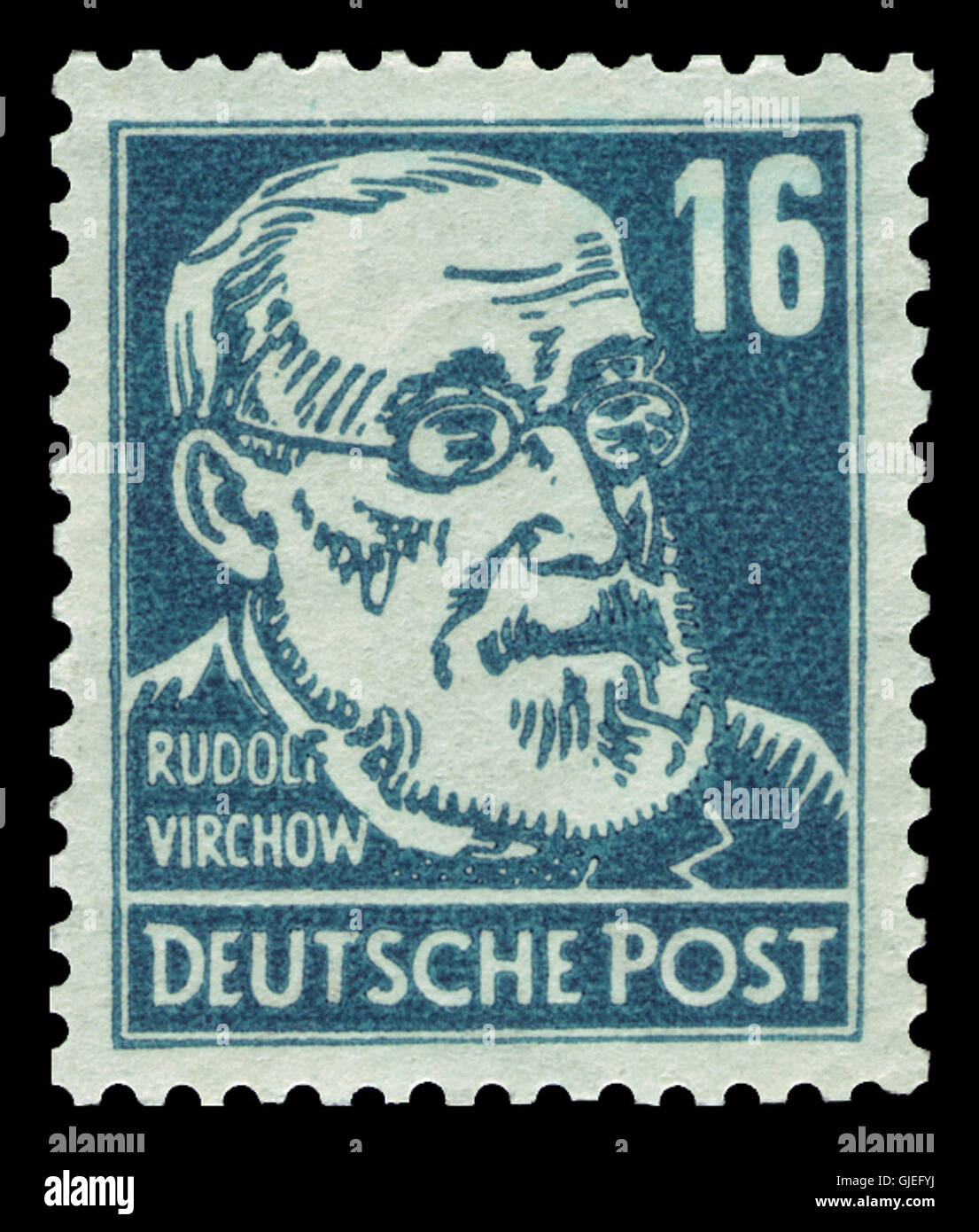 The SBZ 1948 218 Rudolf Virchow stamp was issued in the Soviet Zone of ...