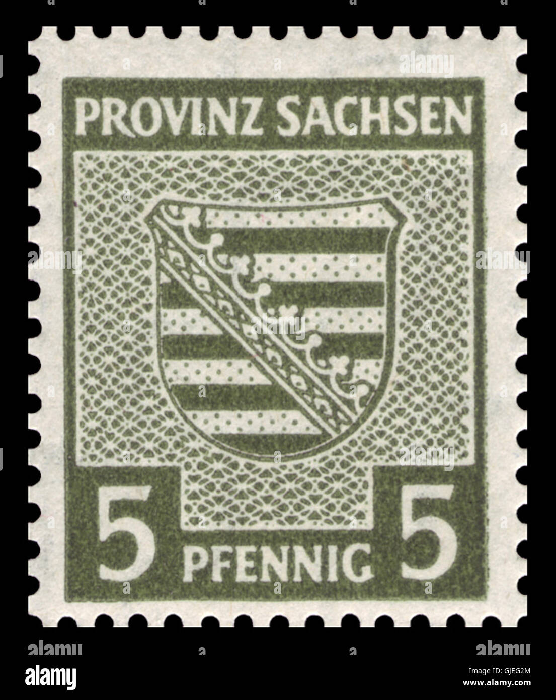 The 1945 75 Wappen stamp from the SBZ (Soviet Occupation Zone) in the ...