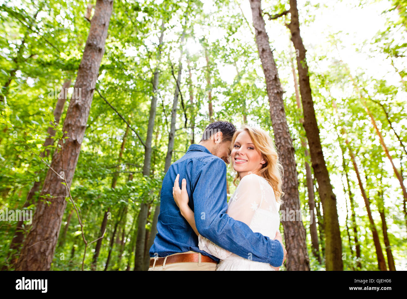 Rear view couple marriage hi-res stock photography and images - Alamy