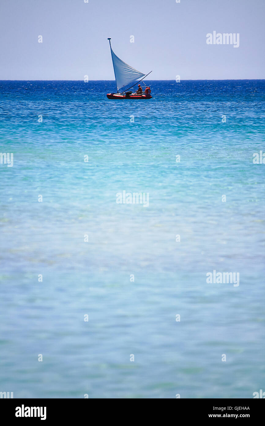 Sailboat surfing in the sea Stock Photo - Alamy