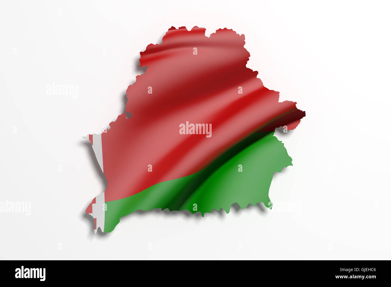 3d rendering of Belarus map and flag on white background Stock Photo ...