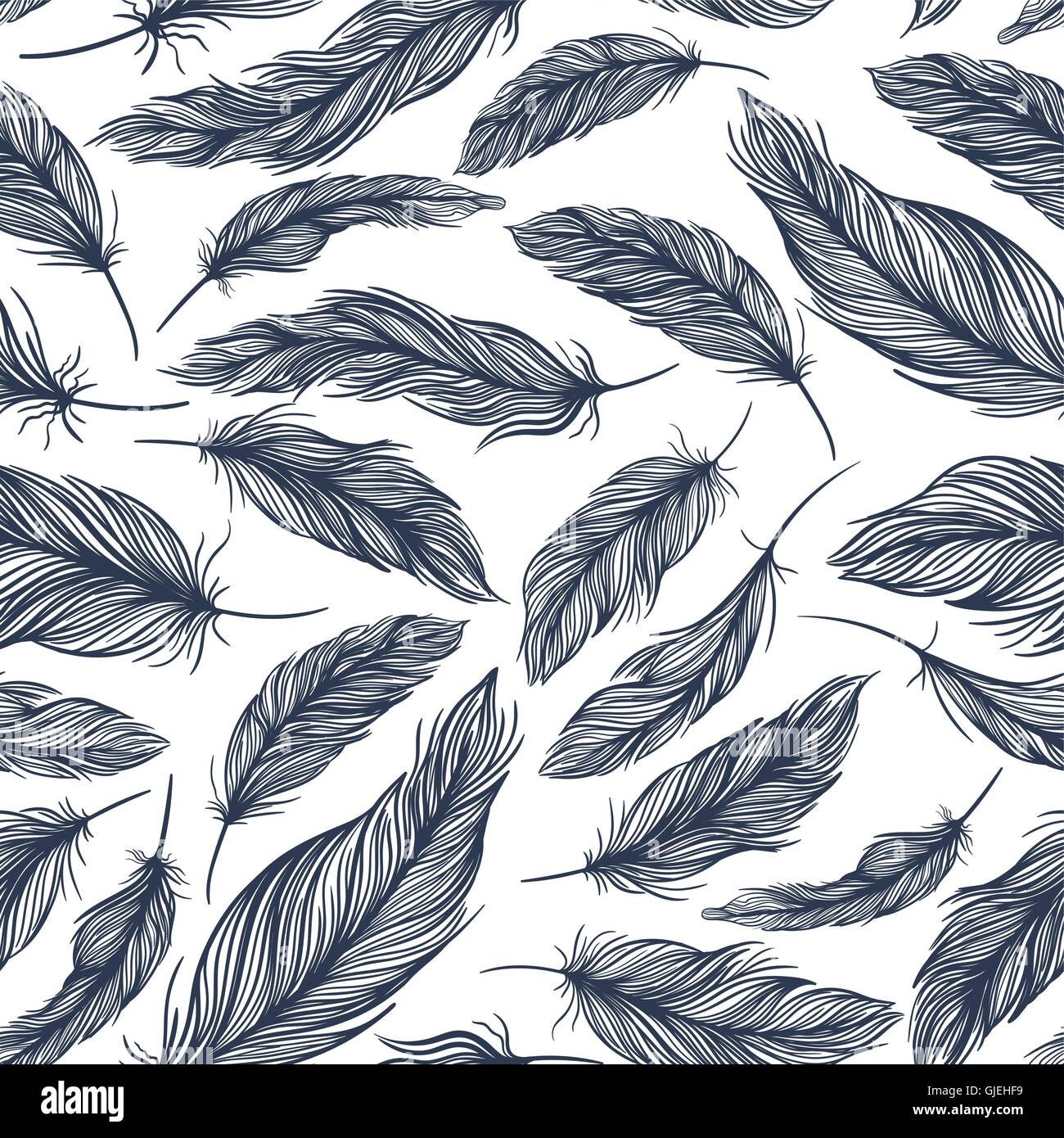 Seamless tile texture with elegant classical feather ornaments Stock ...