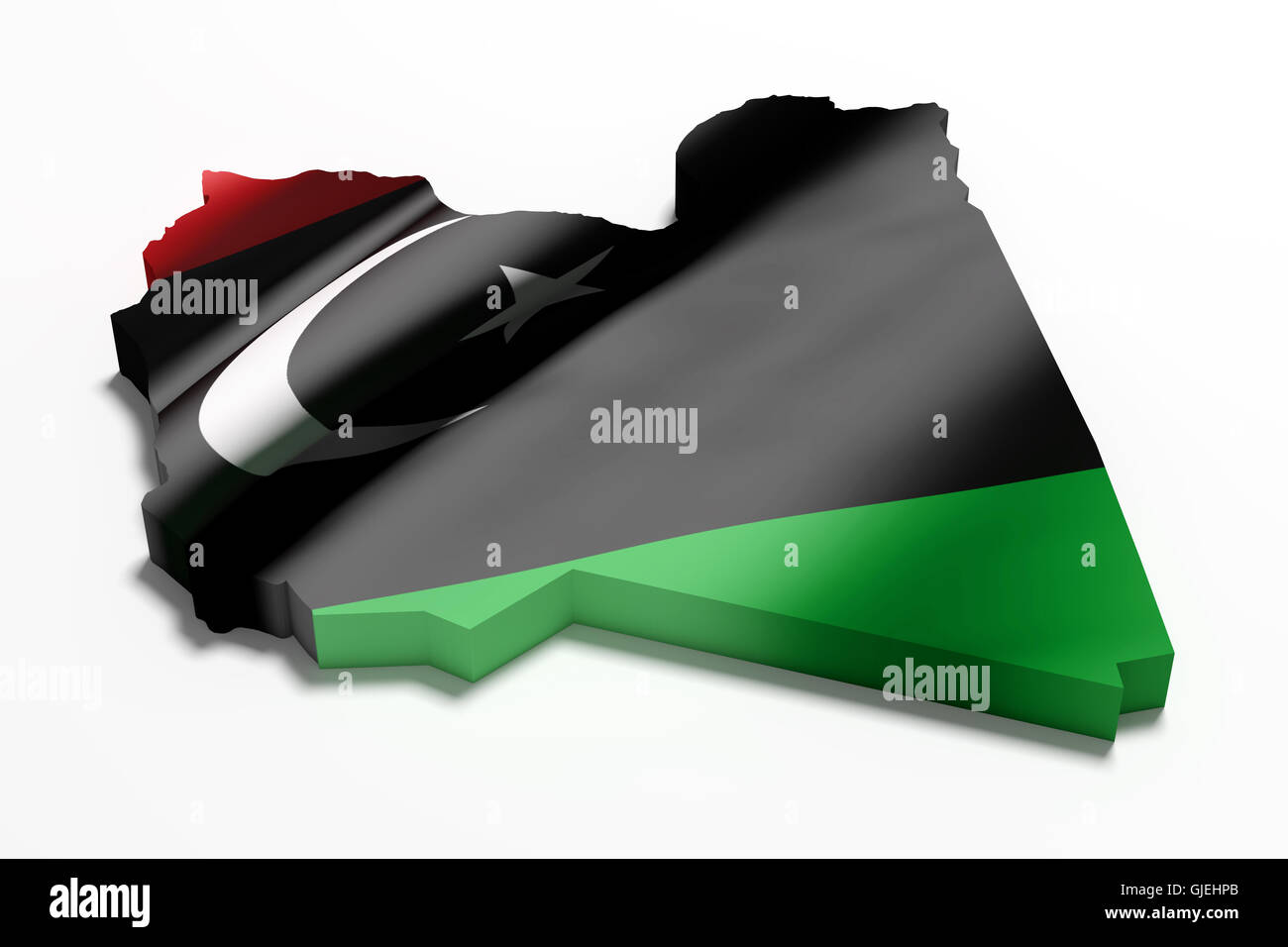 3d rendering of Libya map and flag Stock Photo - Alamy