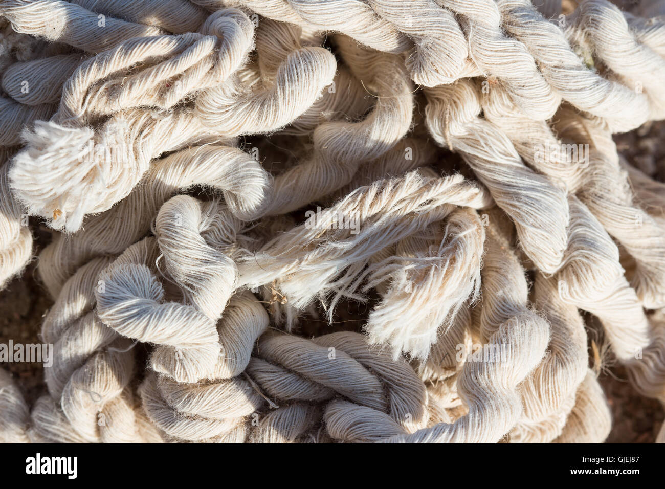 Tangled ropes on boat in hi-res stock photography and images - Alamy