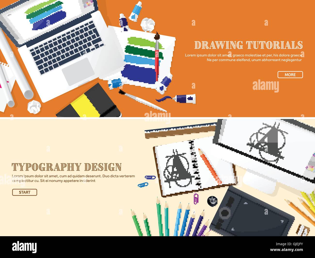 Graphic web design. Drawing and painting. Development. Illustration ...