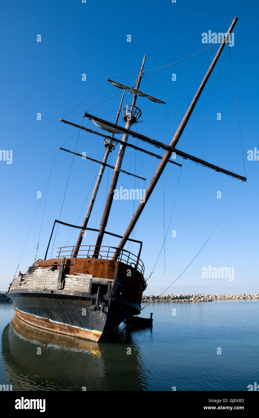 The rusting remains of the steel-hulled ship La Grande Hermine (The Big ...