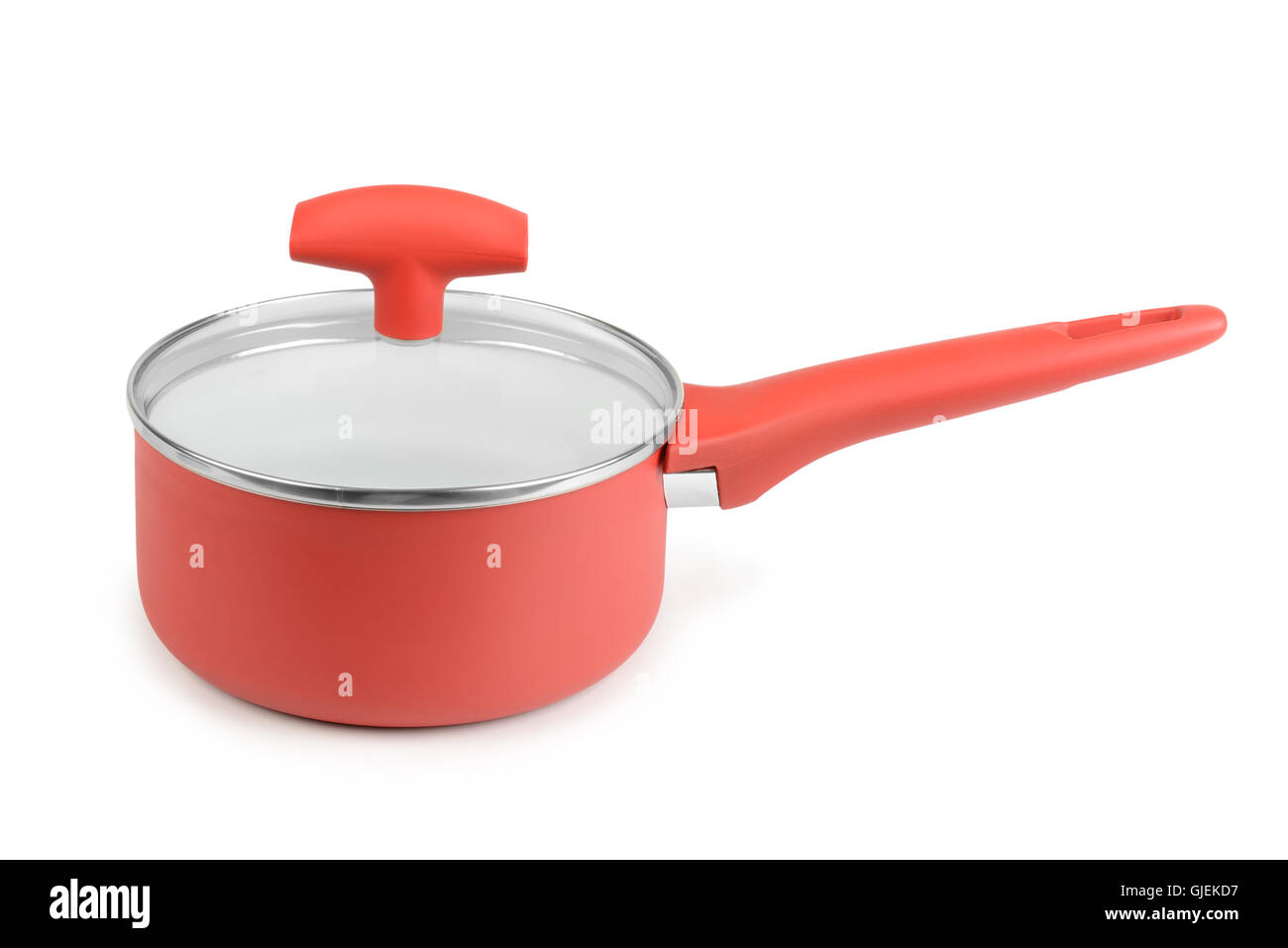 Red saucepan isolated on white background Stock Photo - Alamy