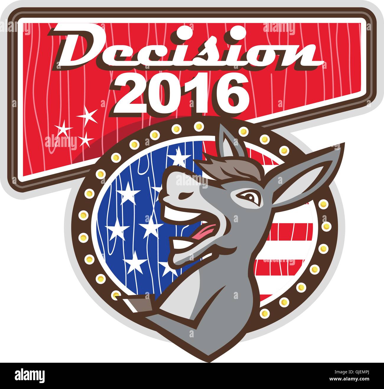 Illustration of a democrat donkey mascot of the democratic grand old ...