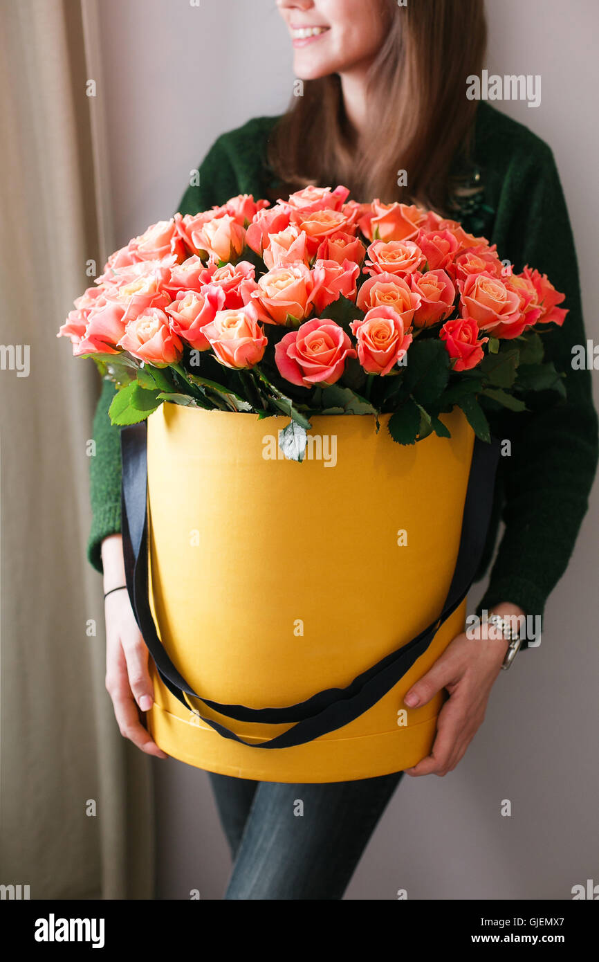 Woman Smelling Roses High Resolution Stock Photography and Images - Alamy