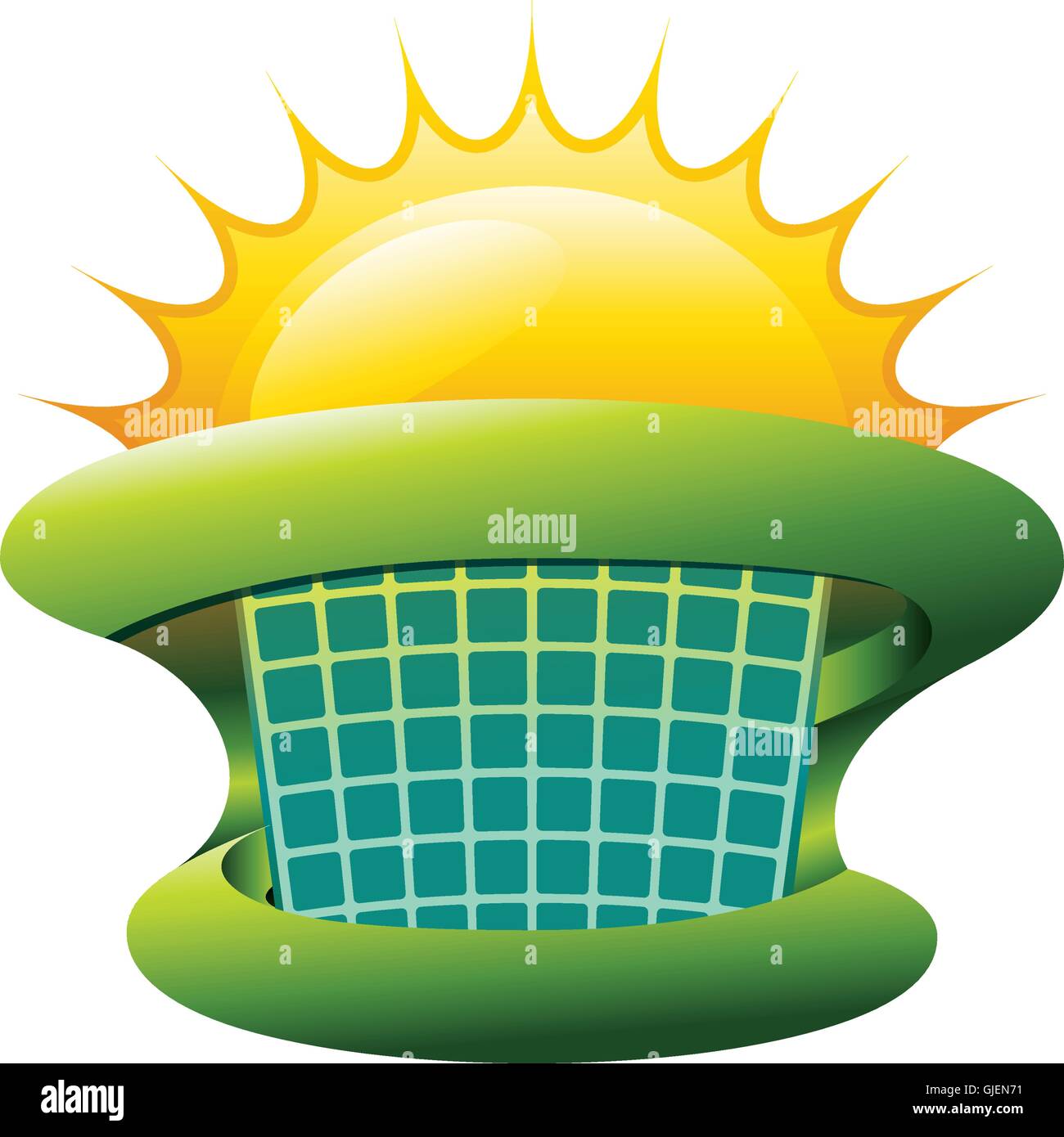 Vector solar energy symbol work with sun figure Stock Vector Image ...