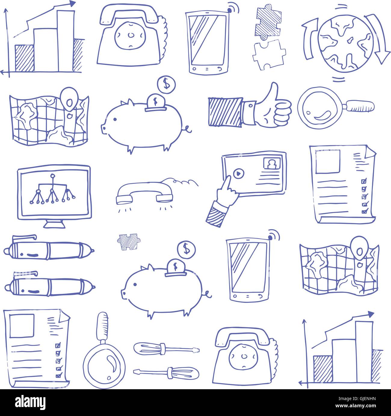 Doodle of business with outline Stock Vector Image & Art - Alamy