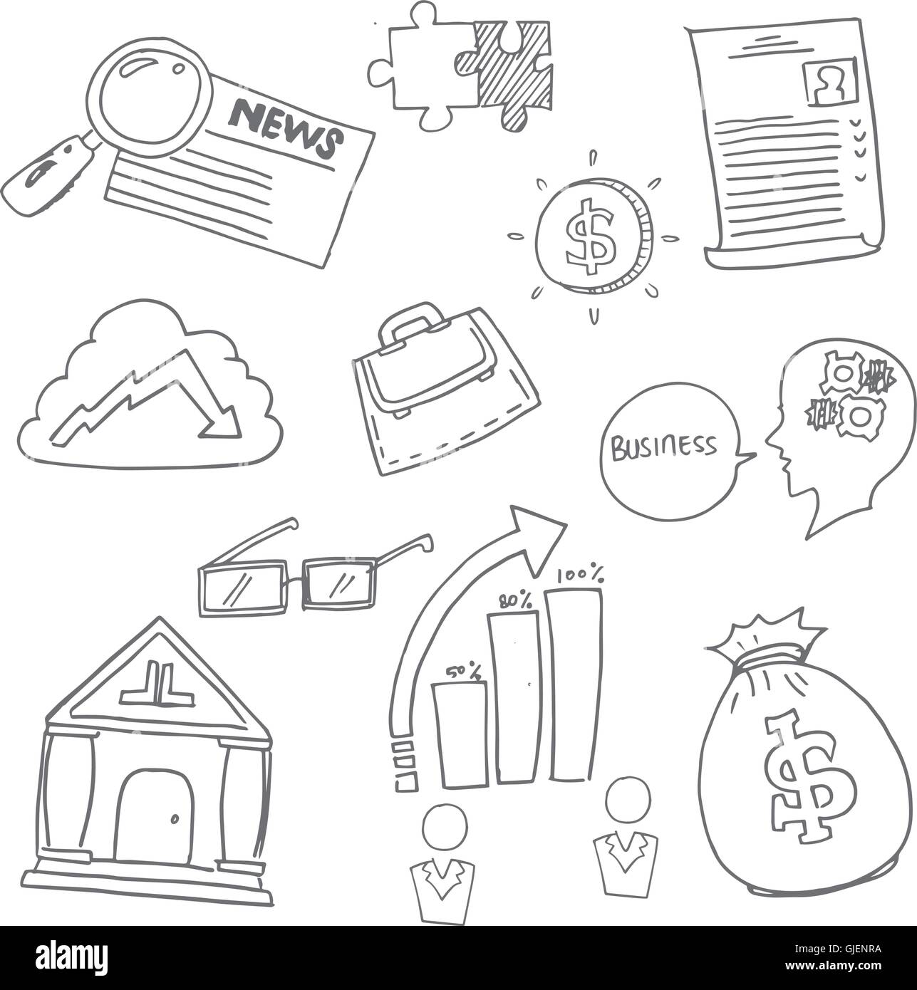 Doodle of Business icon hand draw Stock Vector Image & Art - Alamy