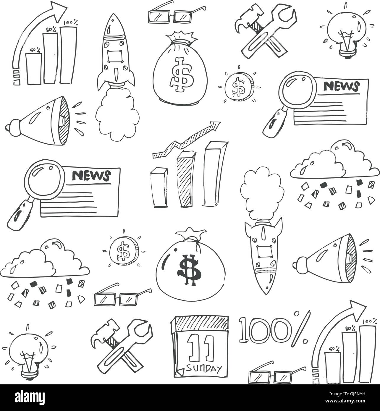 Doodle of design business icon set Stock Vector Image & Art - Alamy