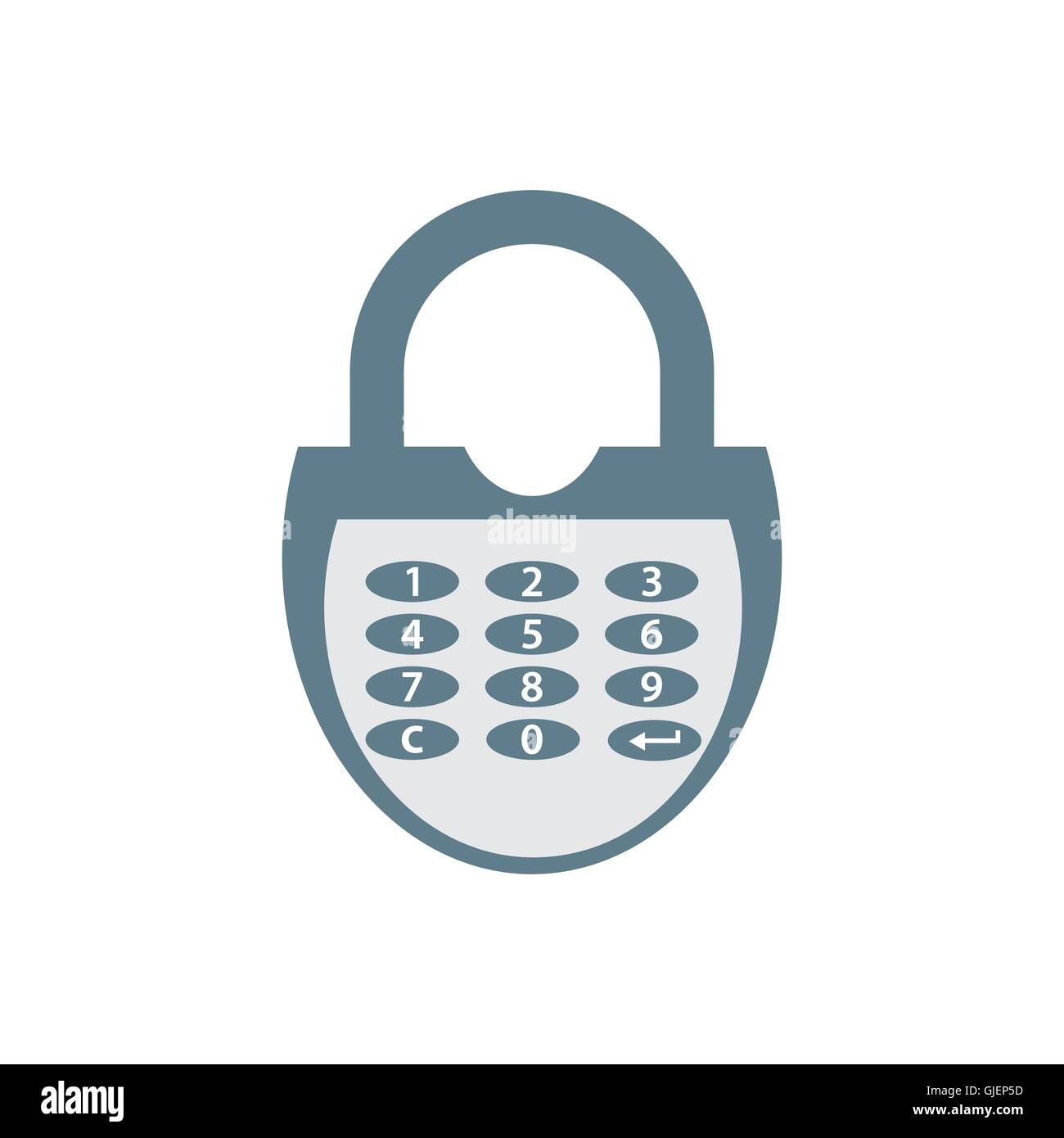 Stylized icon of a colored combination lock on a white background Stock ...