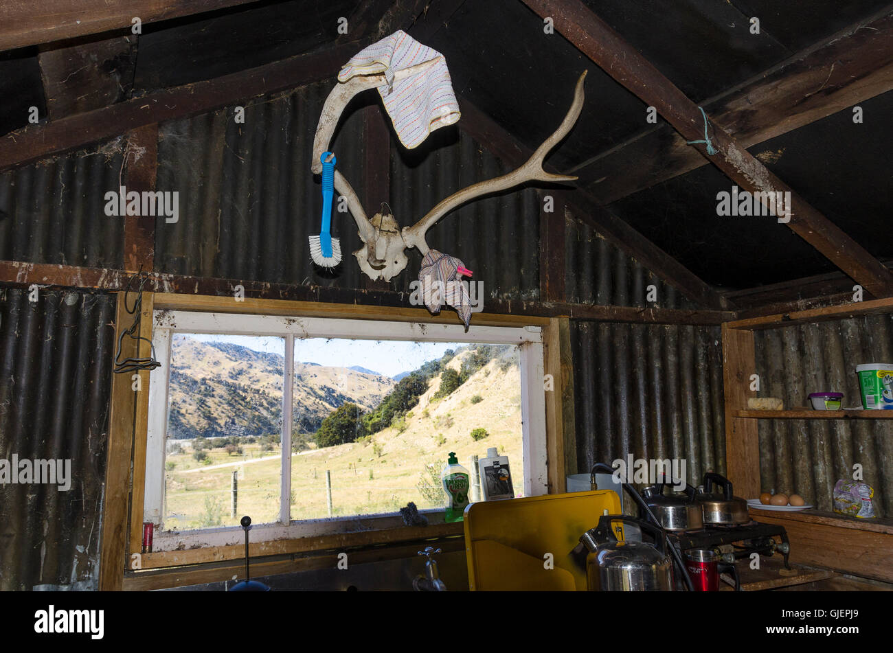 Interior old wooden mountain hut hi-res stock photography and images ...