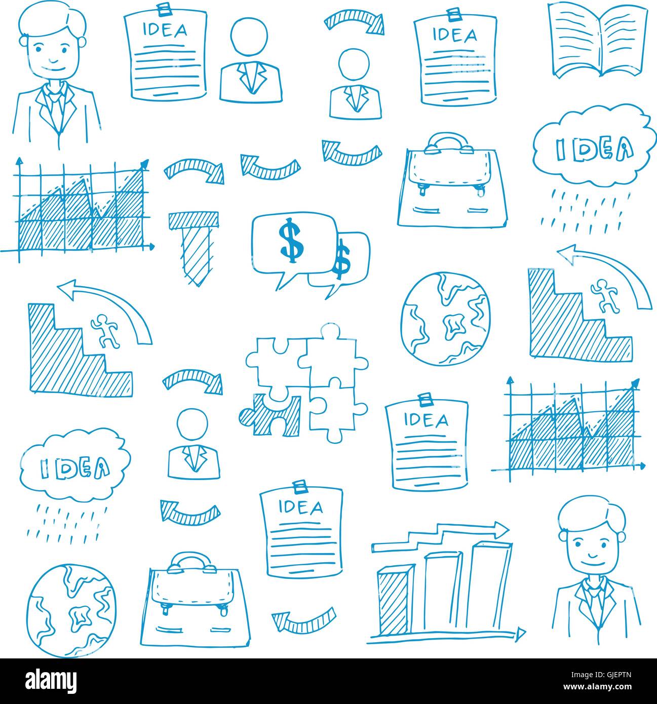 Doodle of business set element Stock Vector Image & Art - Alamy