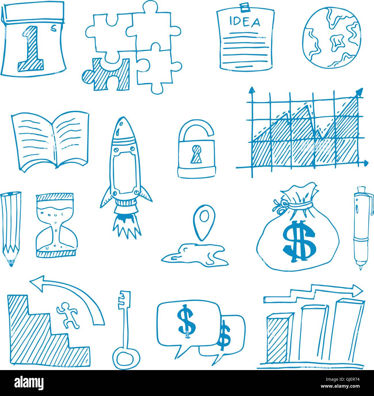 Doodle of business set symbol Stock Vector Image & Art - Alamy