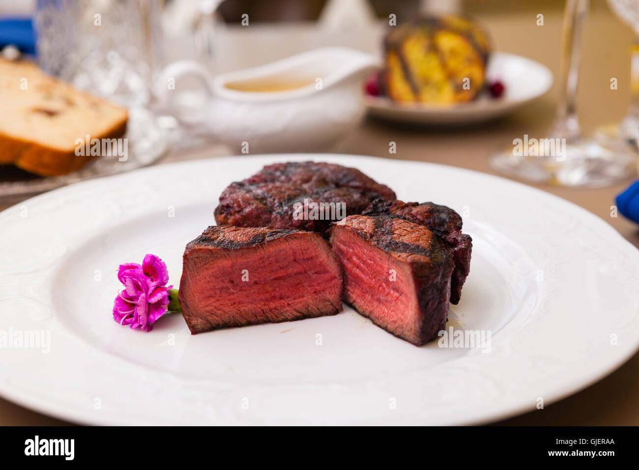 Filet mignon meal Stock Photo - Alamy