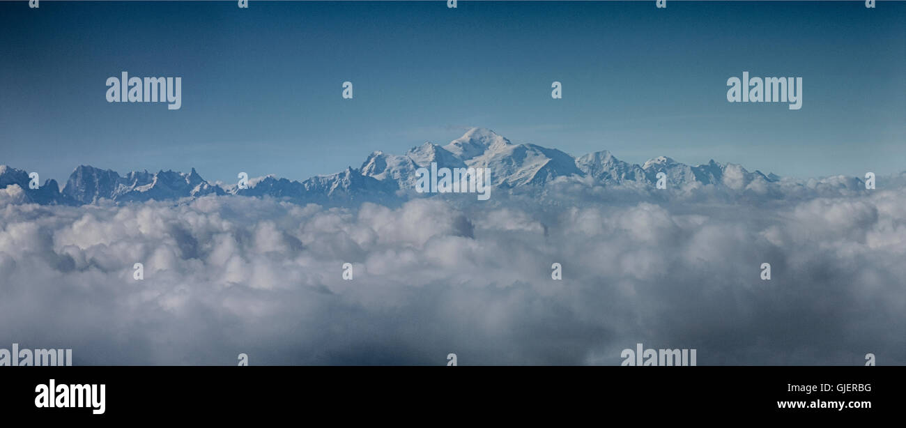 Aerial view of the Mont Blanc Massif, Chamonix, France Stock Photo - Alamy