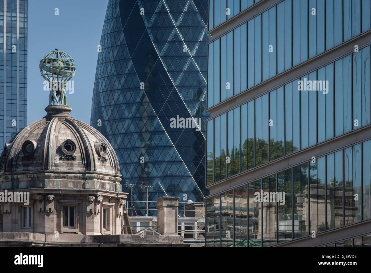 Varied architecture, including the diagrid design of the Gherkin and ...