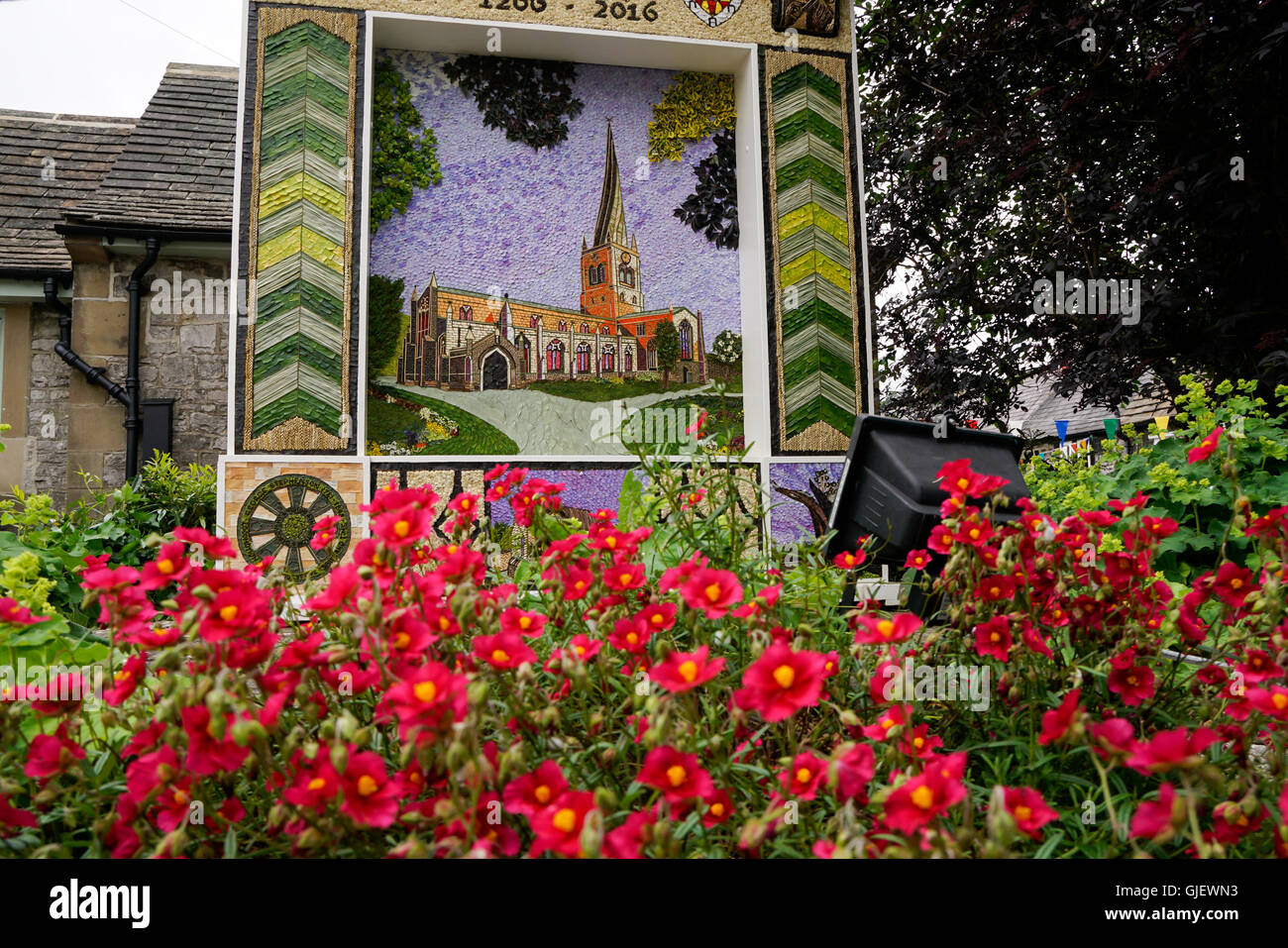 Tideswell Derbyshire traditional Well blessing ceremony England Stock ...
