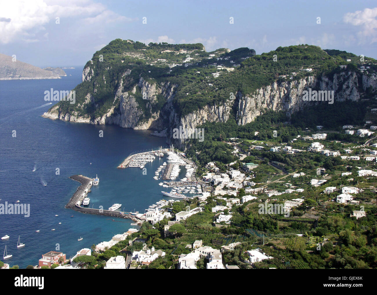 mountains harbor coast road Stock Photo - Alamy
